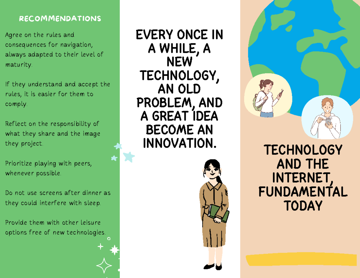 Triptico del uso responsable del internet en ingles - Agree on the ...