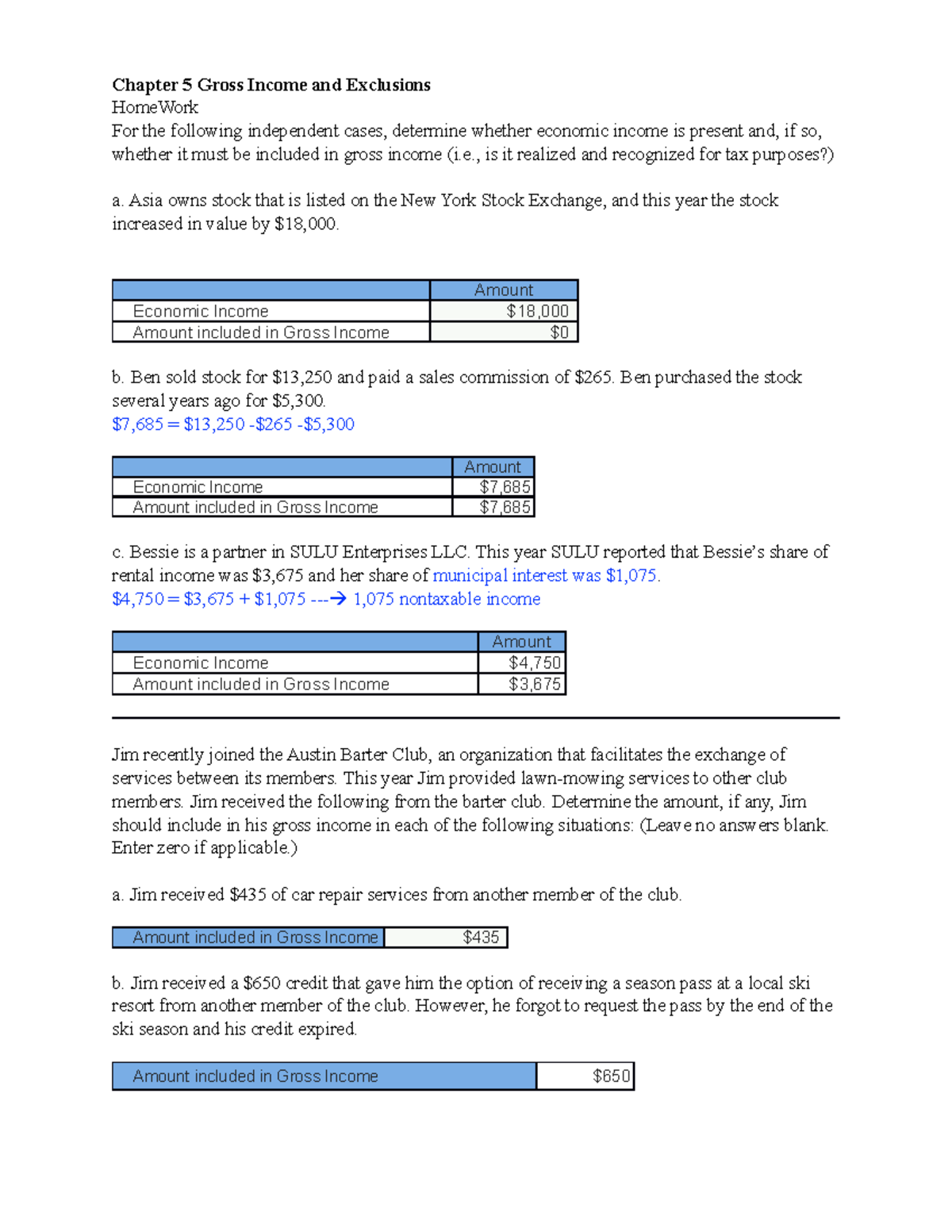 Chapter 5 Gross Income and Exclusions - Chapter 5 Gross Income and ...