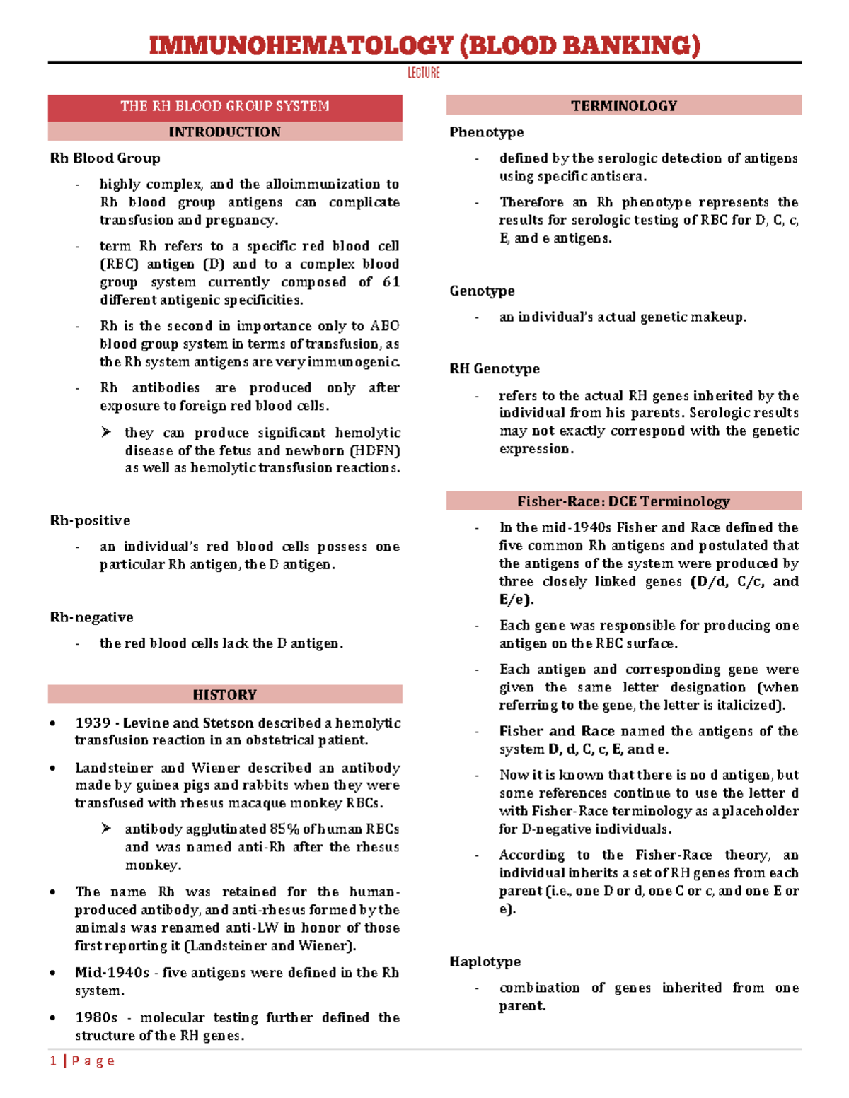Chapter 7 Blood Bank - Random - THE RH BLOOD GROUP SYSTEM INTRODUCTION ...