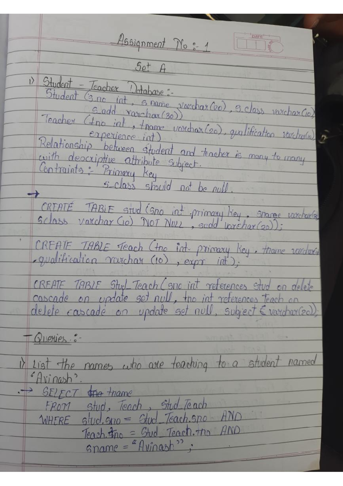 Db practical work - BCA science - Studocu