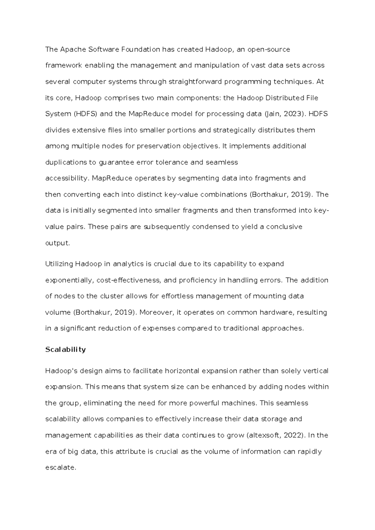 Assigment Cs The Apache Software Foundation Has Created Hadoop An Open Source Framework