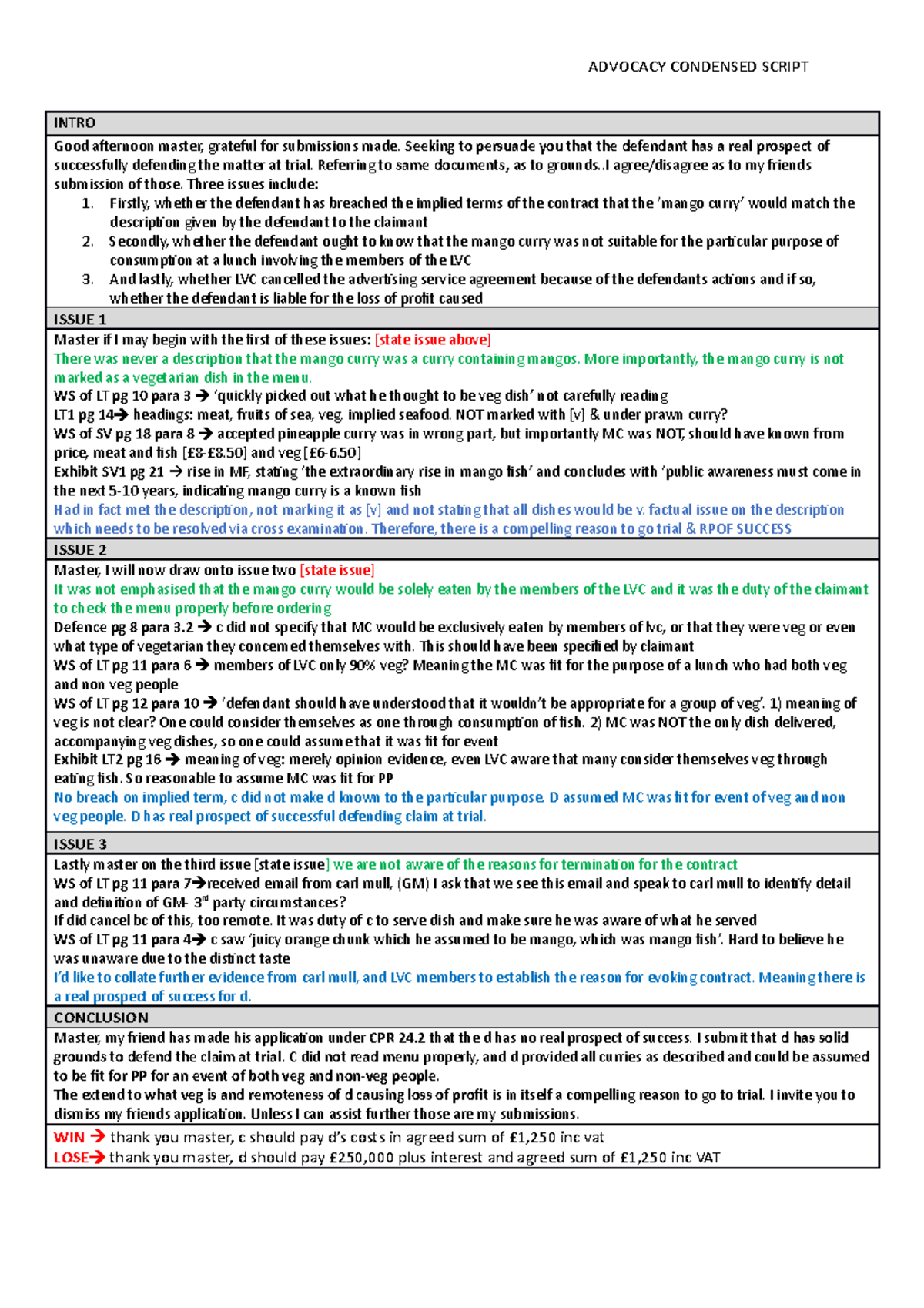 Adv condensed script - ADVOCACY CONDENSED SCRIPT INTRO Good afternoon ...