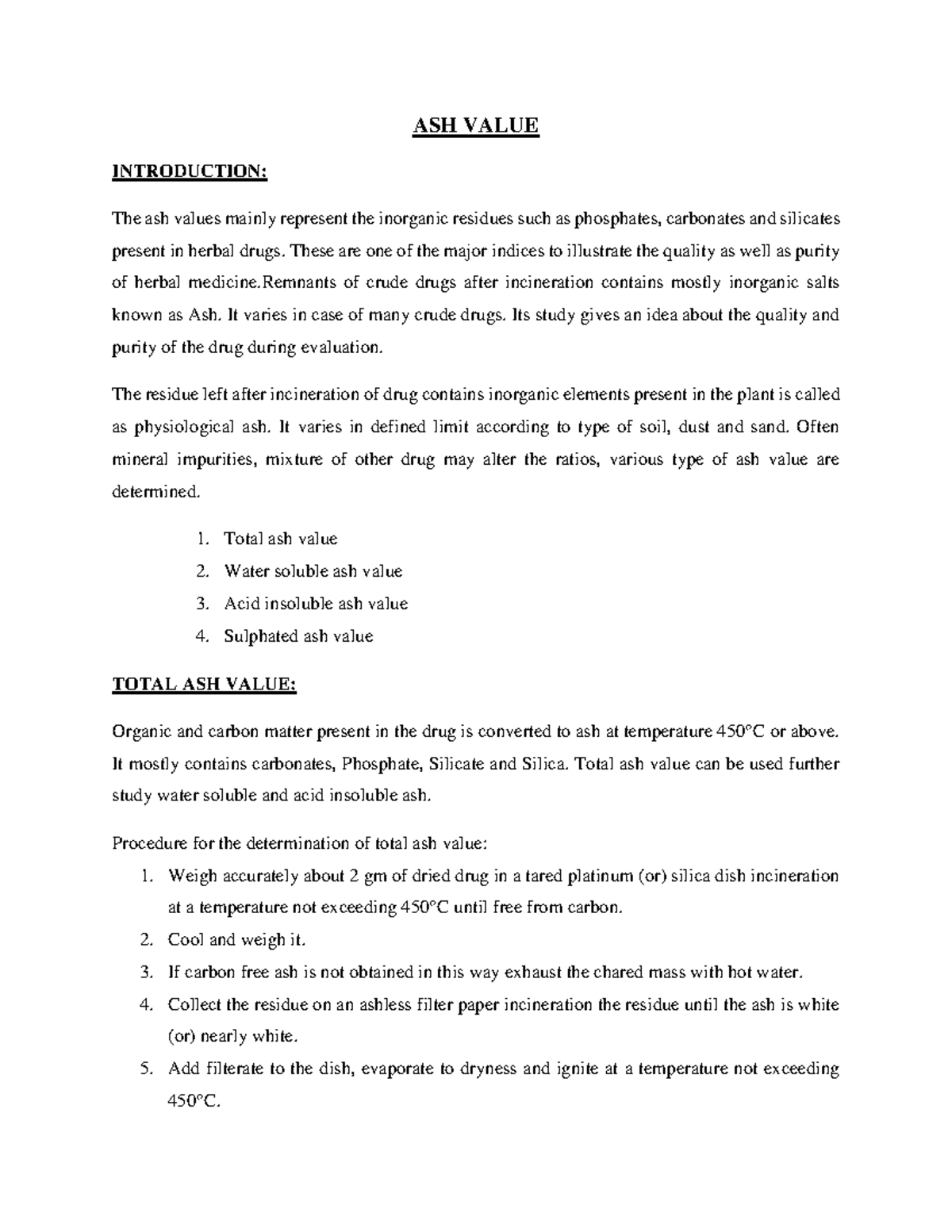 ASH Value, defnition, types and simple procedures - ASH VALUE ...