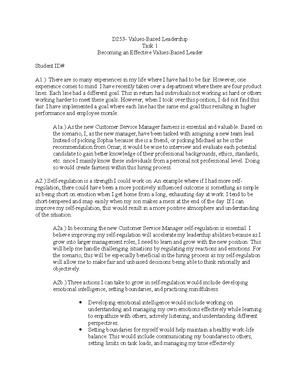 D253 - Part 2 RSM2 Task 1 Becoming an Effective Values-Based Leader ...