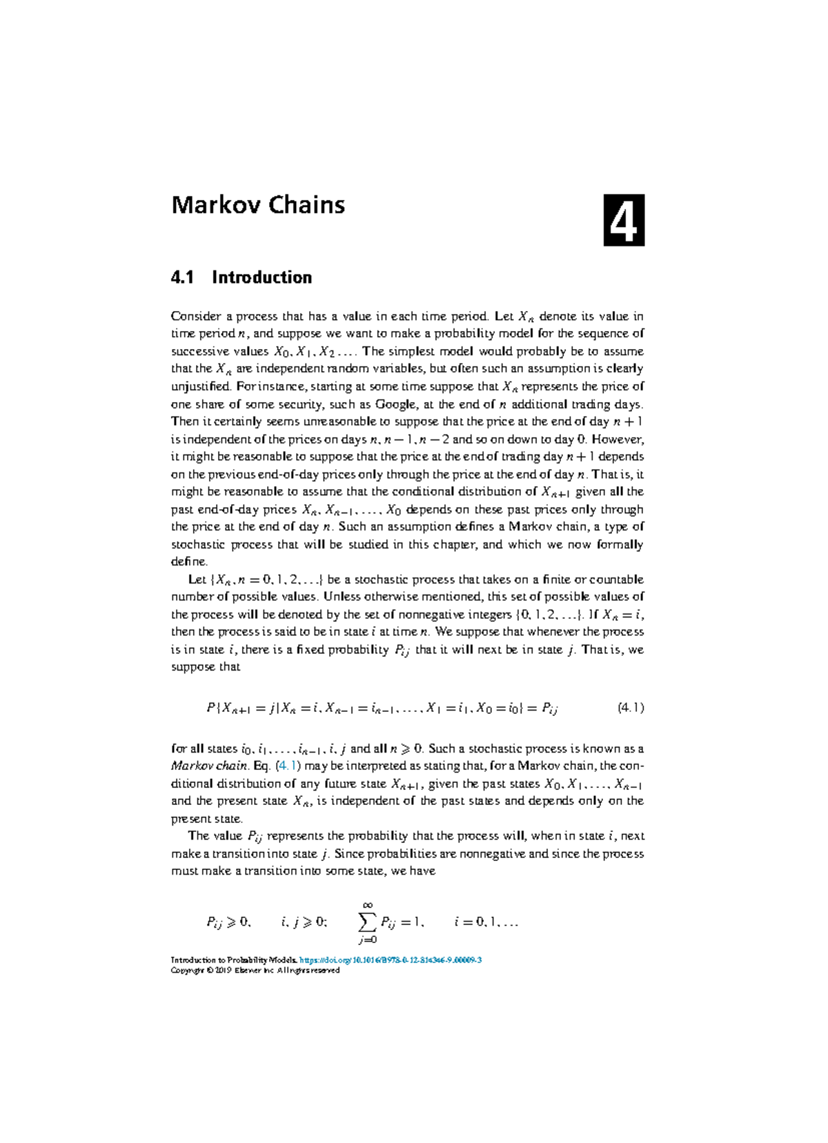 4-Markov-Chains 2019 Introduction-to-Probability-Models - 4 Markov Chains 4 Introduction ...
