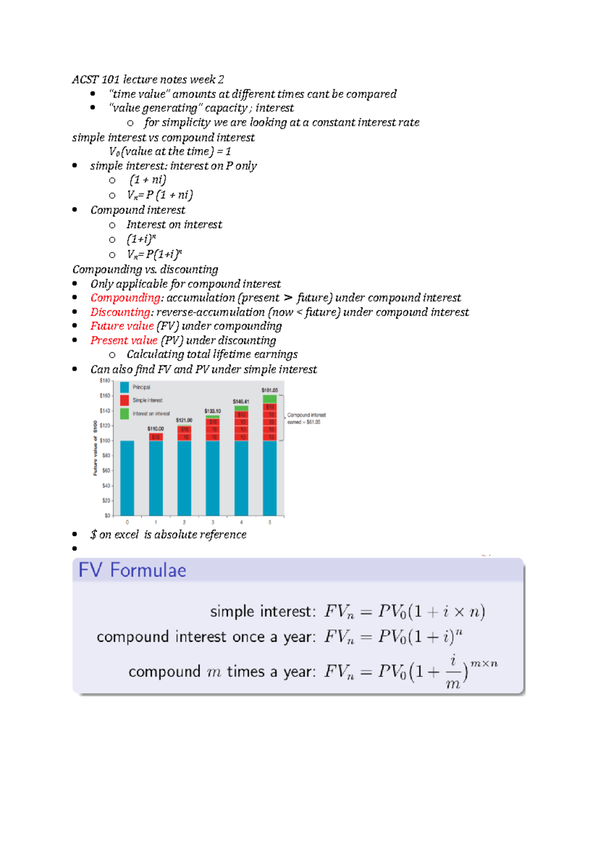 ACST 101 lecture notes week 2 - ACST 101 lecture notes week 2 “time ...