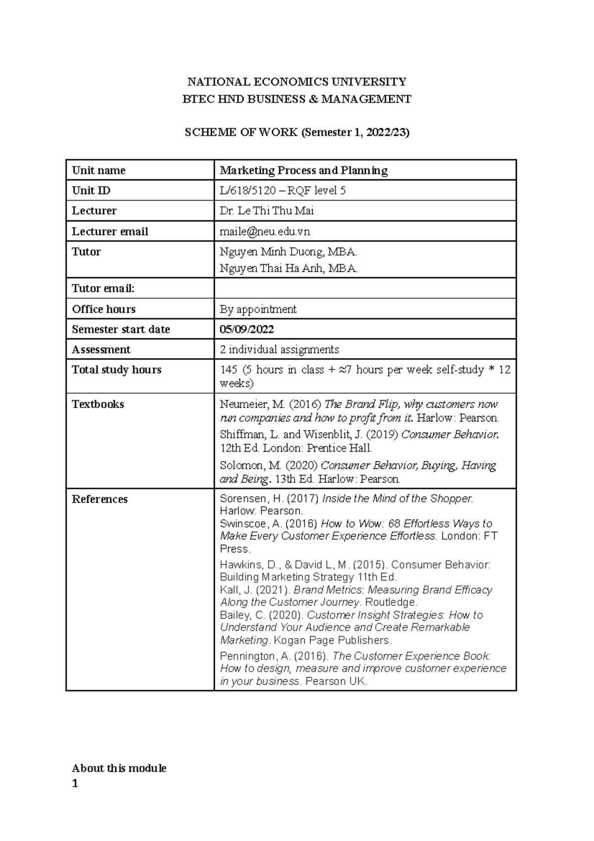 MIA-Scheme of Work-Sep2022 - NATIONAL ECONOMICS UNIVERSITY BTEC HND ...