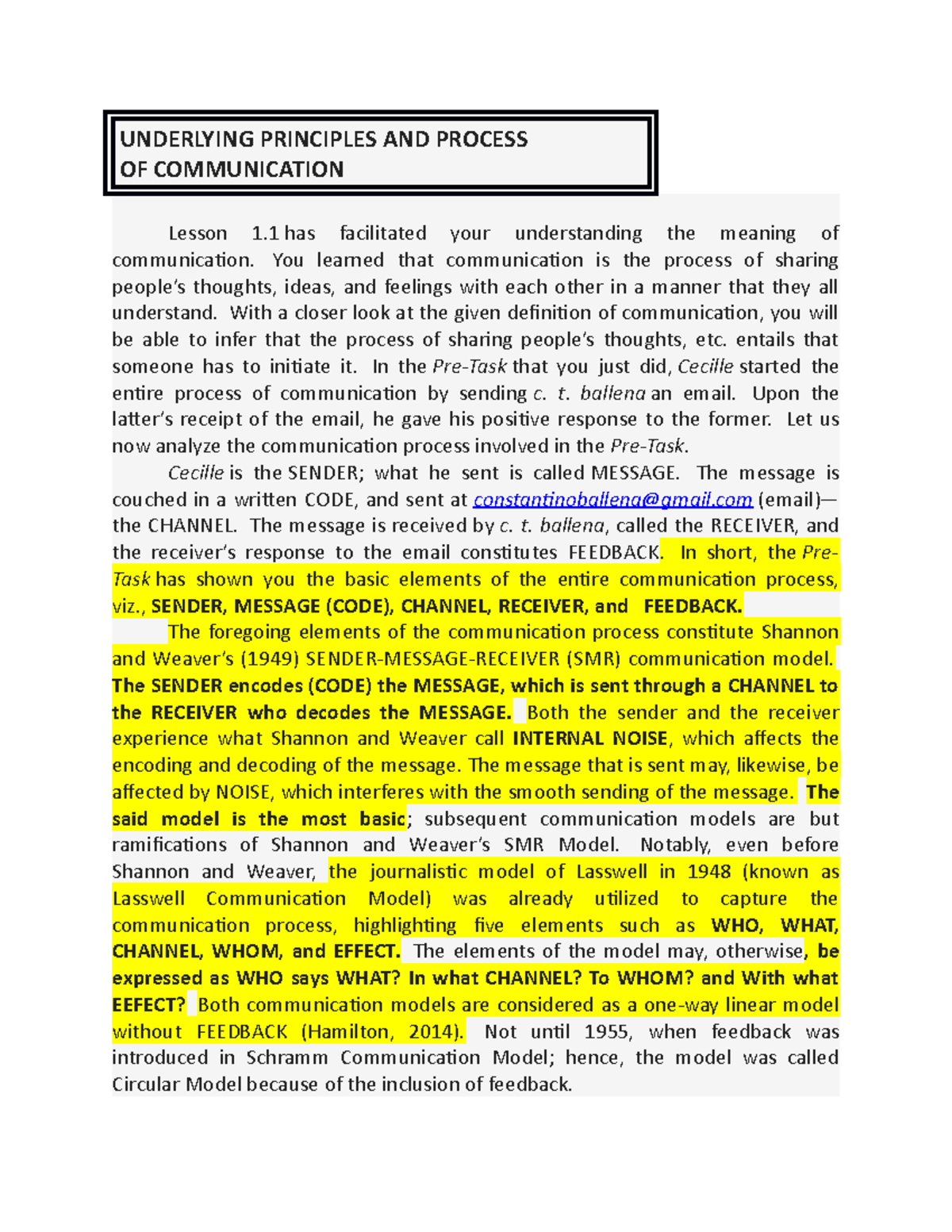 Underlying Principles AND Process - UNDERLYING PRINCIPLES AND PROCESS ...