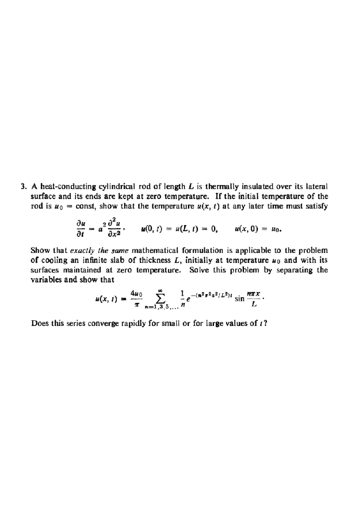 exercicio 3 capitulo 8 butkov - 3. A cylindrical rod of length L is ...