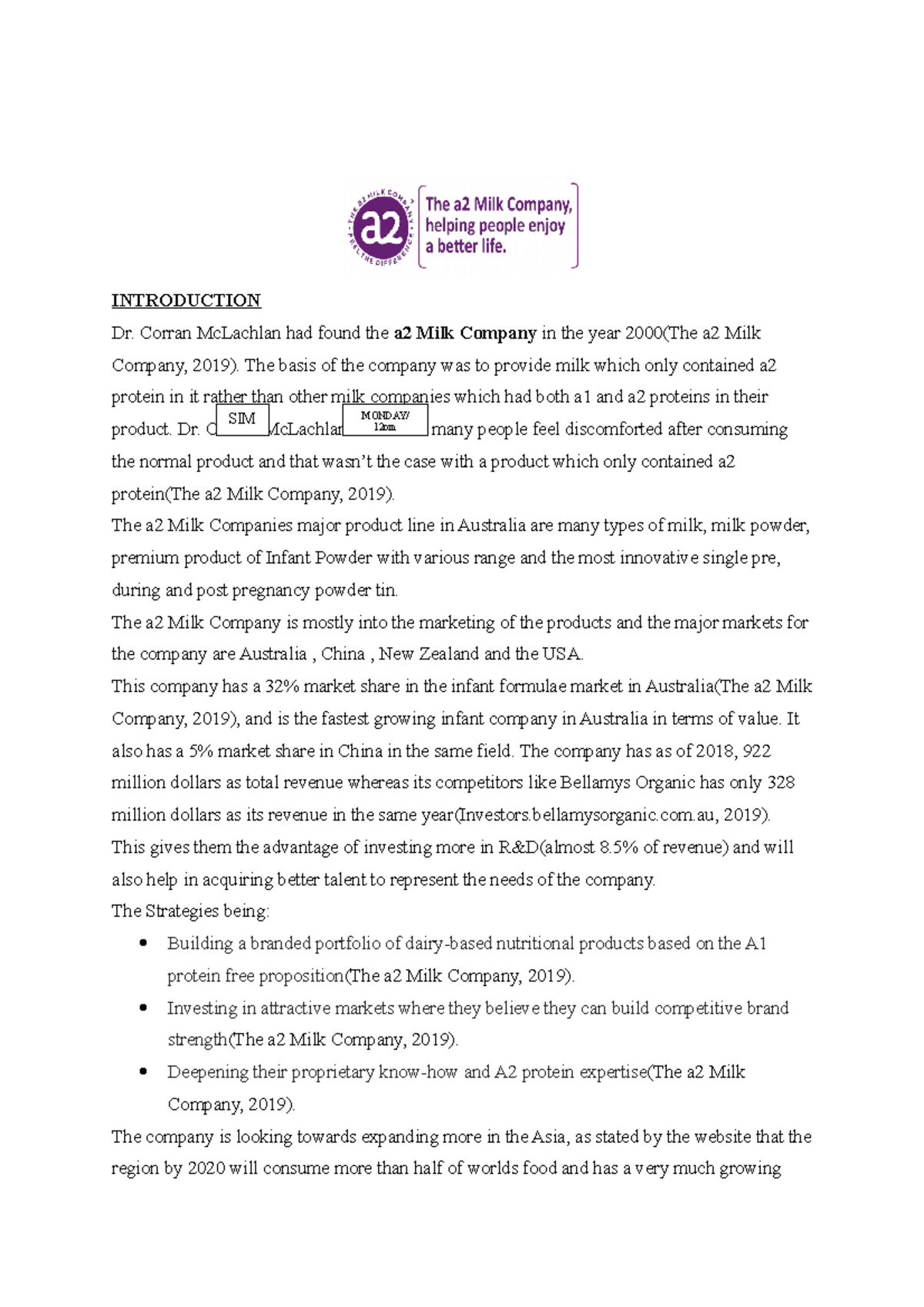 A2 Milk Assignment - Essay On The A2 Company Helping People Enjoy Life ...