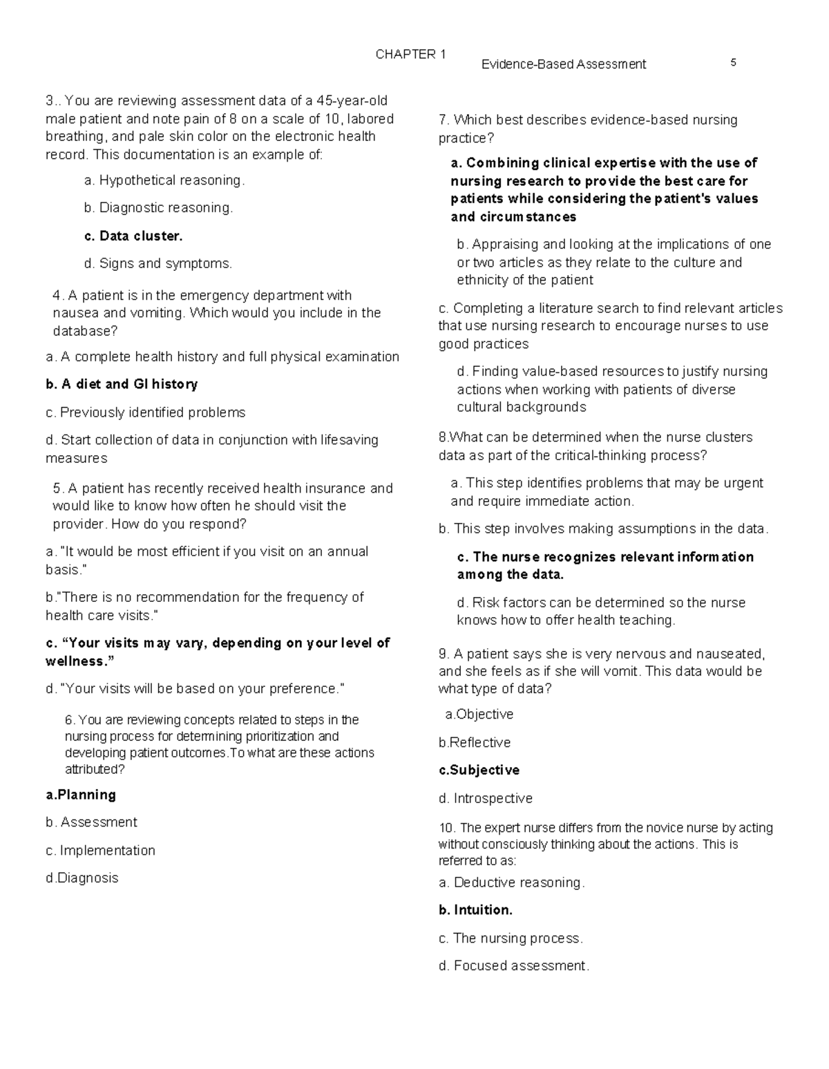 Assessment of the Whole Person ch1 pg 5 - CHAPTER 1 Evidence-Based ...