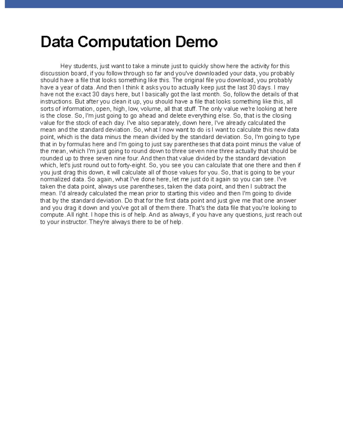 Data Computation Demo - The original file you download, you probably ...