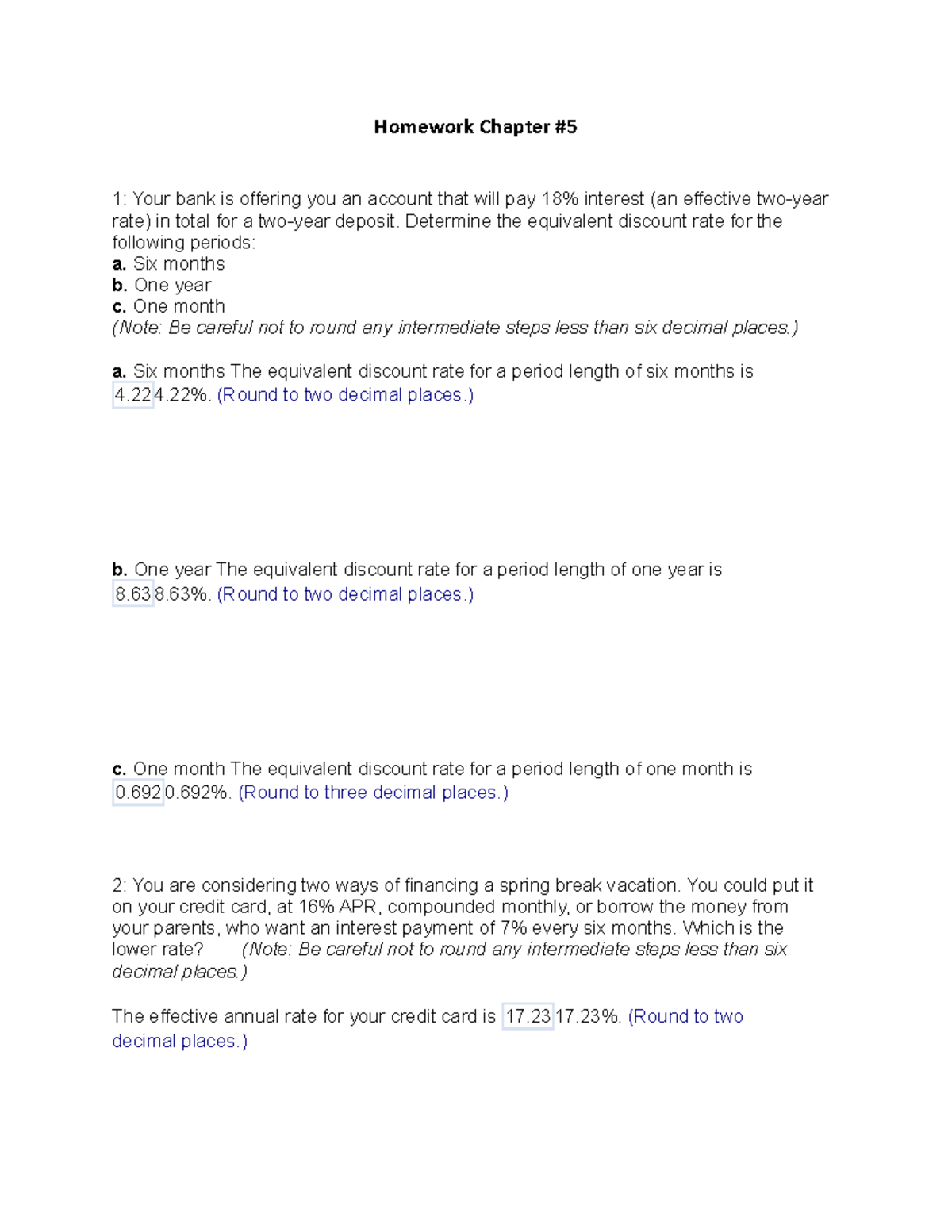 Homework chapter 5 corporate finance - Homework Chapter 1: Your bank is ...