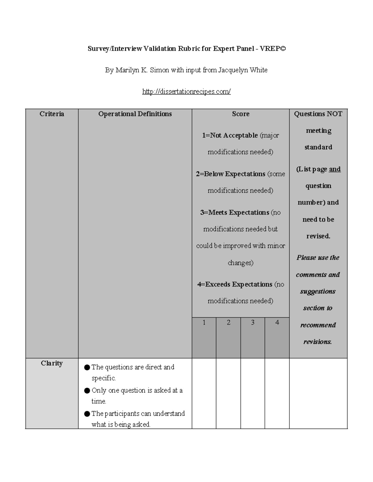 Rubrick - ro address life of rizal - Survey/Interview Validation Rubric ...
