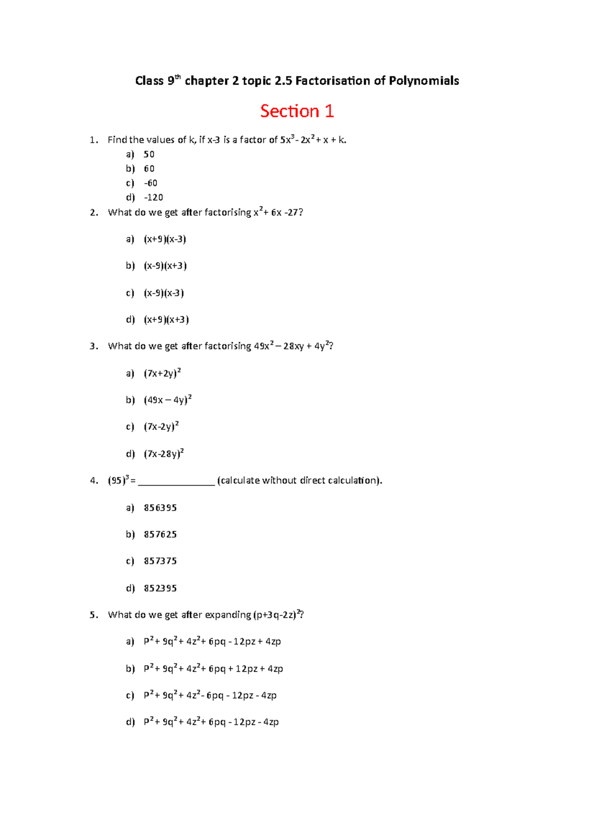 Assignment for SME internship - Class 9th chapter 2 topic 2 ...