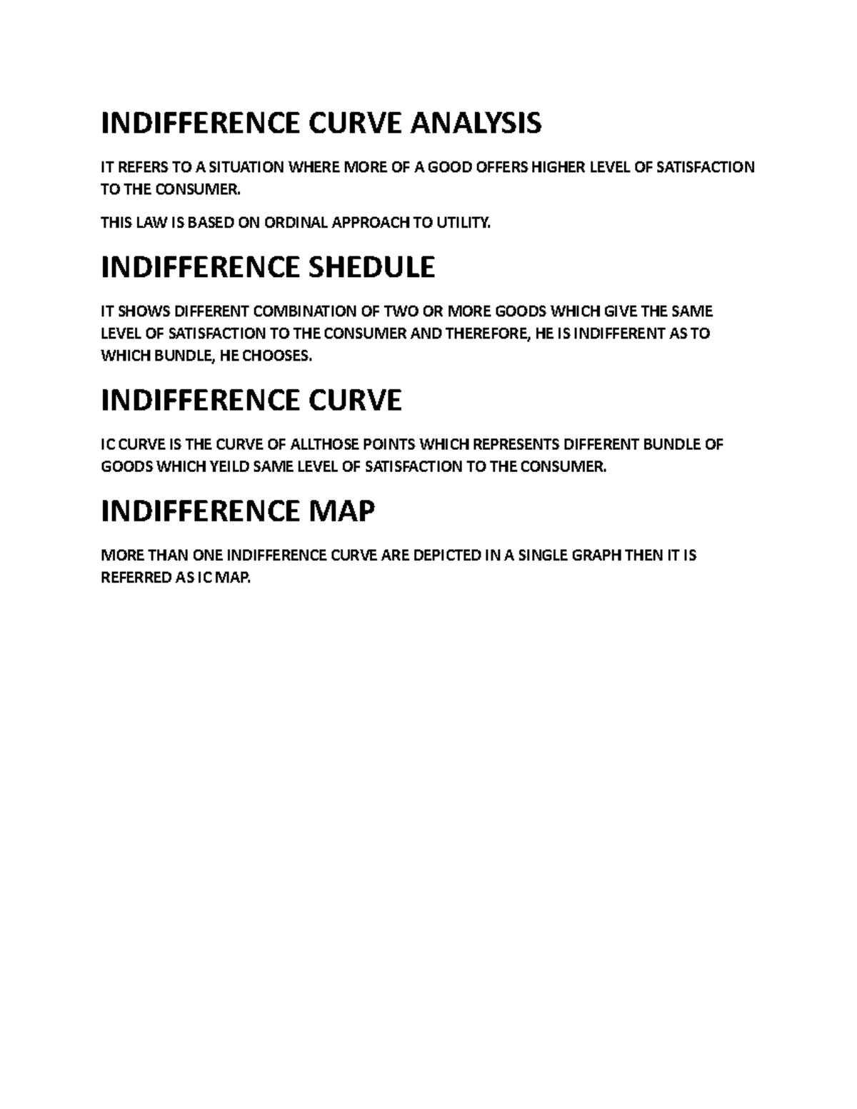 IC Curve - SUMMURY OF IC - INDIFFERENCE CURVE ANALYSIS IT REFERS TO A ...