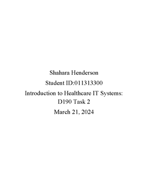 D190 Task 1 1 - This is a sample paper that will guide you and help you ...