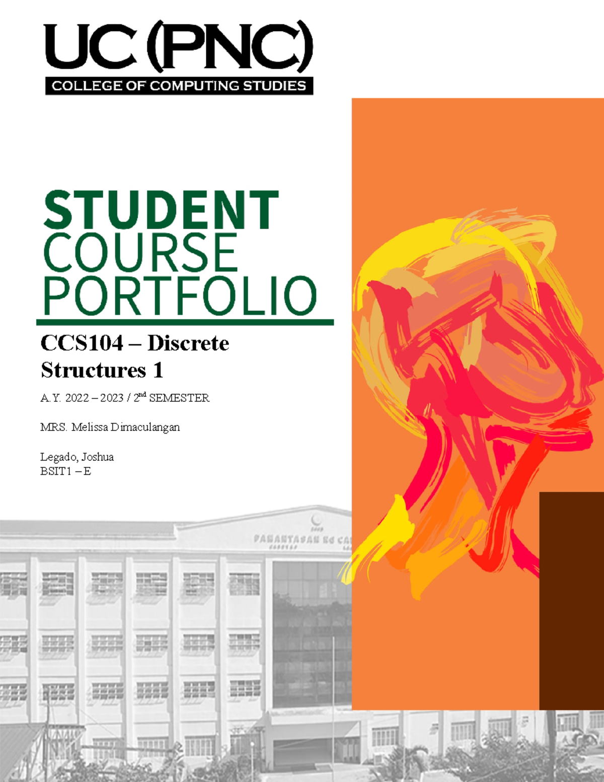 UC CCS Student Course Portfolio Discrete - University of Cabuyao ...