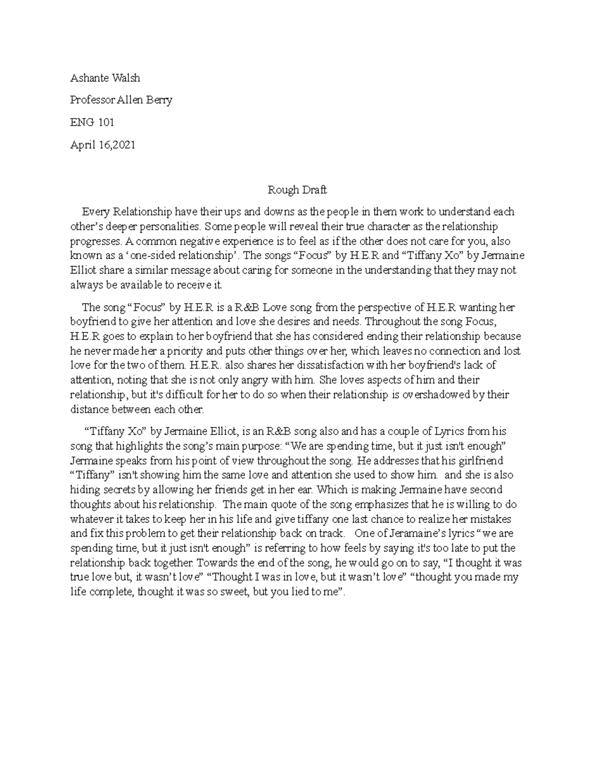 Document 32 - essay about how music can affect you - Ashante Walsh ...