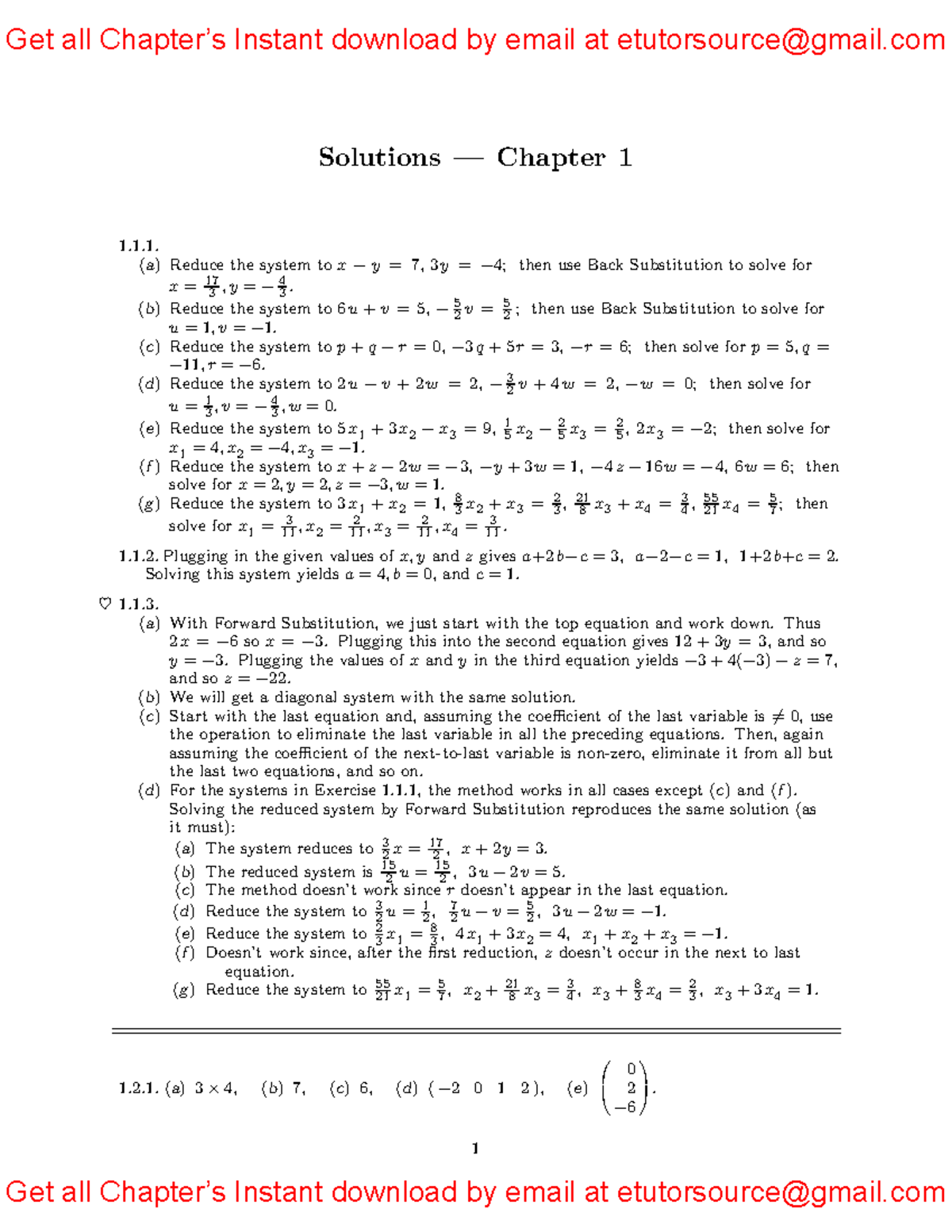Solutions Manual For Applied Linear Algebra 1st Edition By Peter J ...
