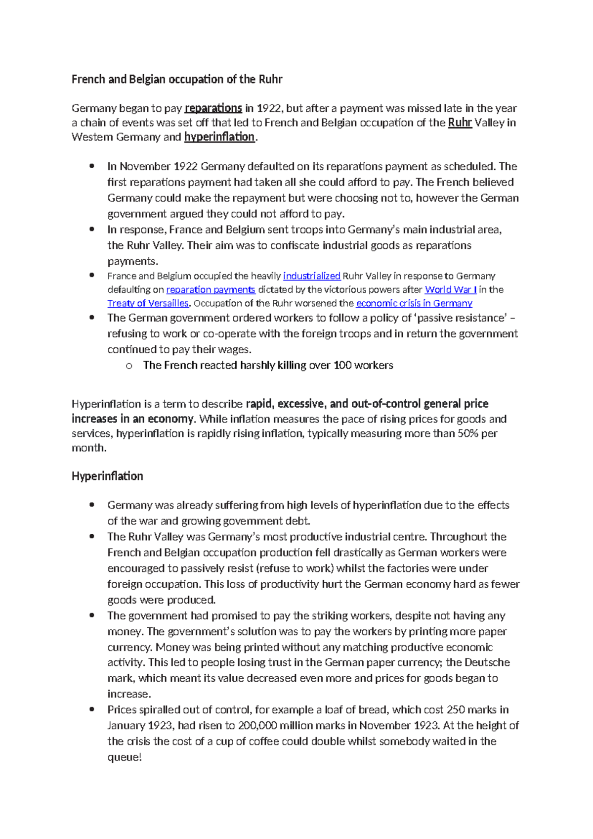 Lesson 3 Germany - the rise of hitler - French and Belgian occupation ...