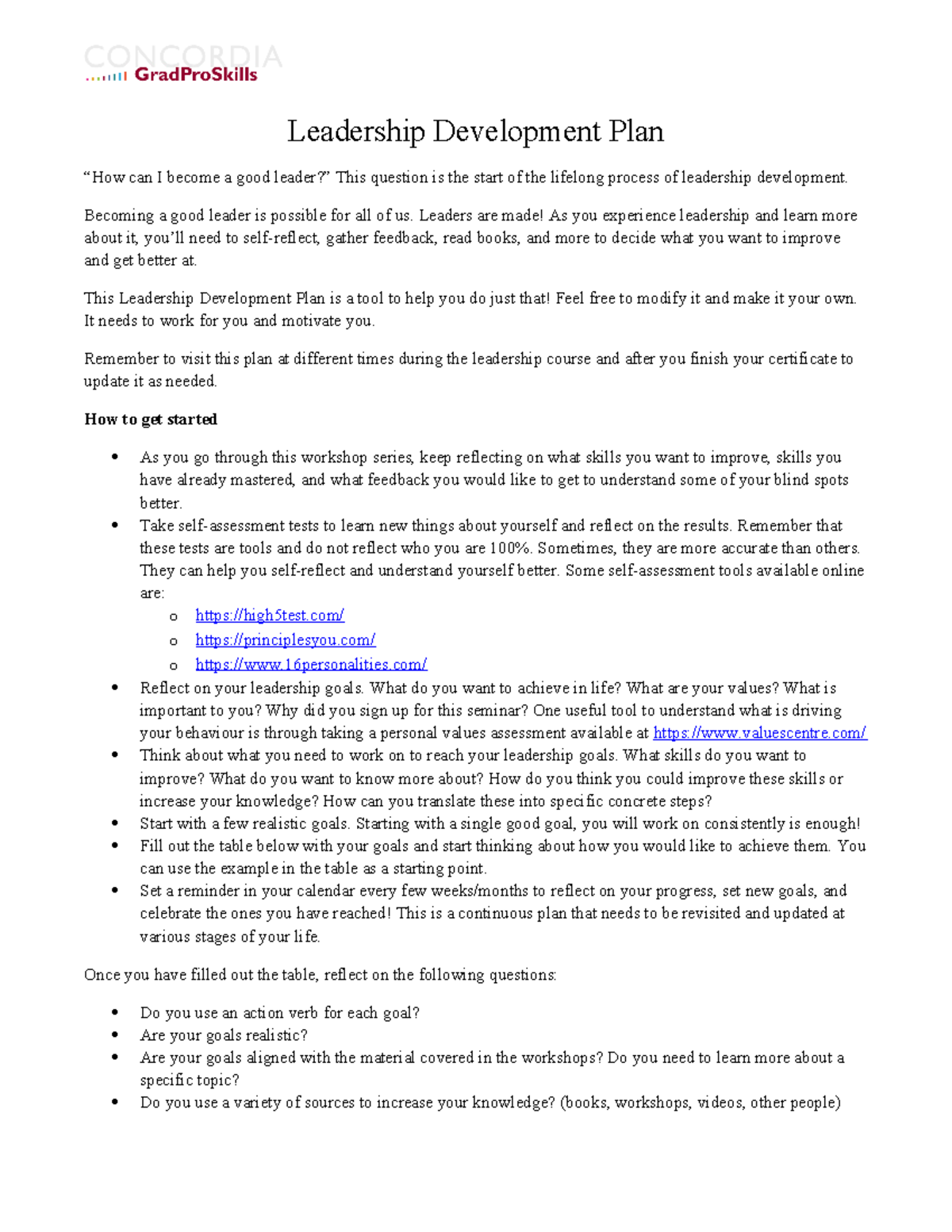 Leadership Development Plan - Leadership Development Plan “How can I ...