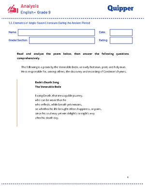 SG - Elements of Anglo-Saxon Literature During the Ancient Period ...
