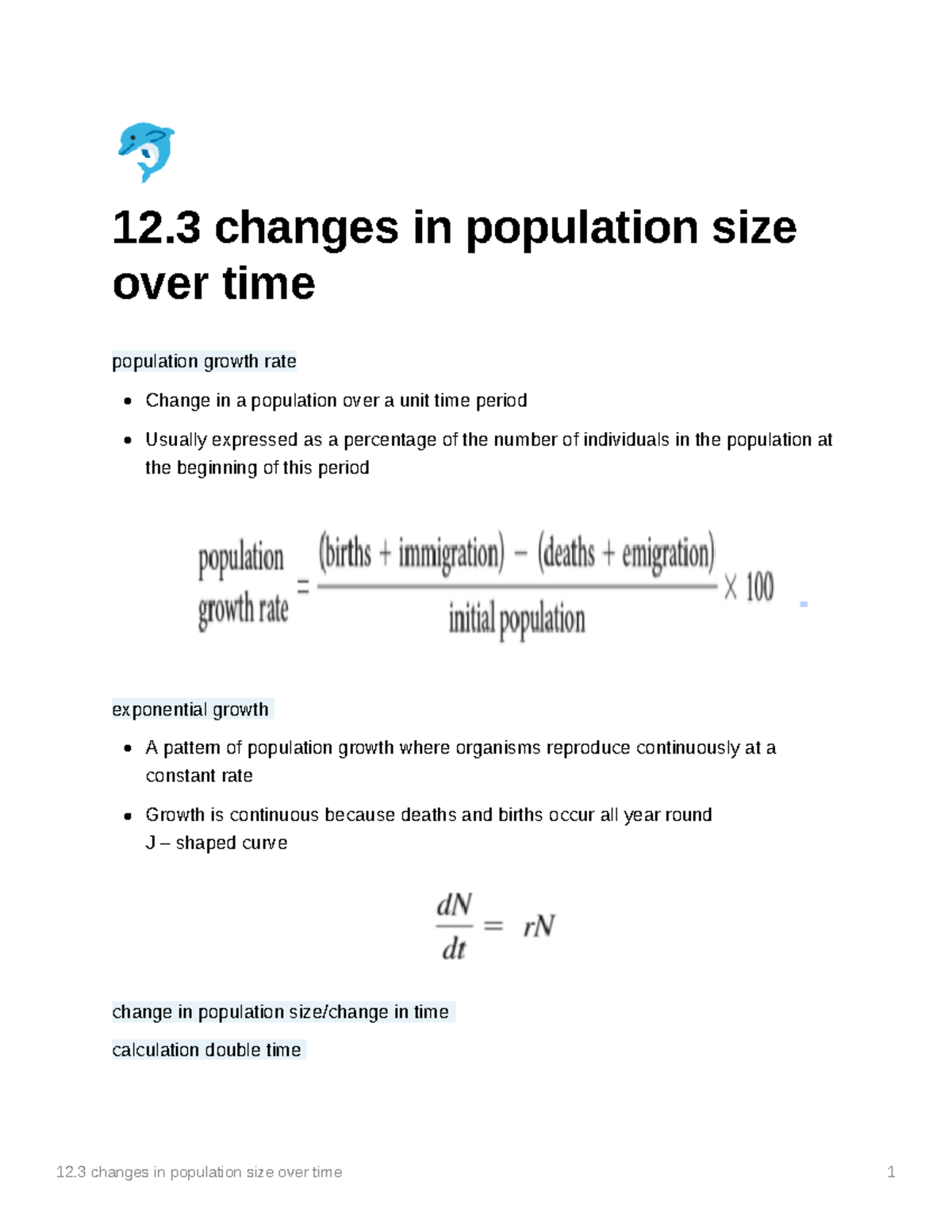 chapter 12.3 changes in population size - 12 changes in population size ...