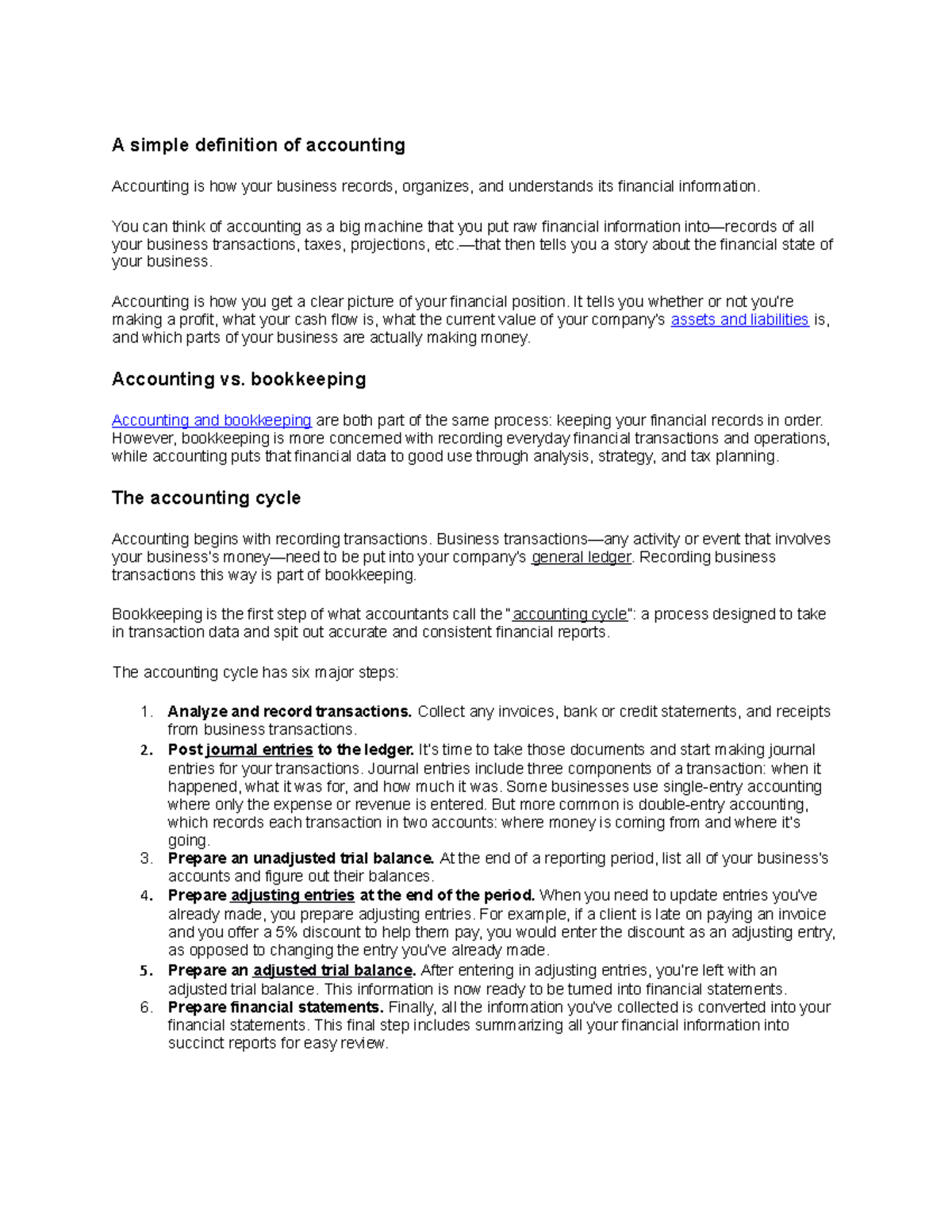 A simple definition of accounting - A simple definition of accounting ...