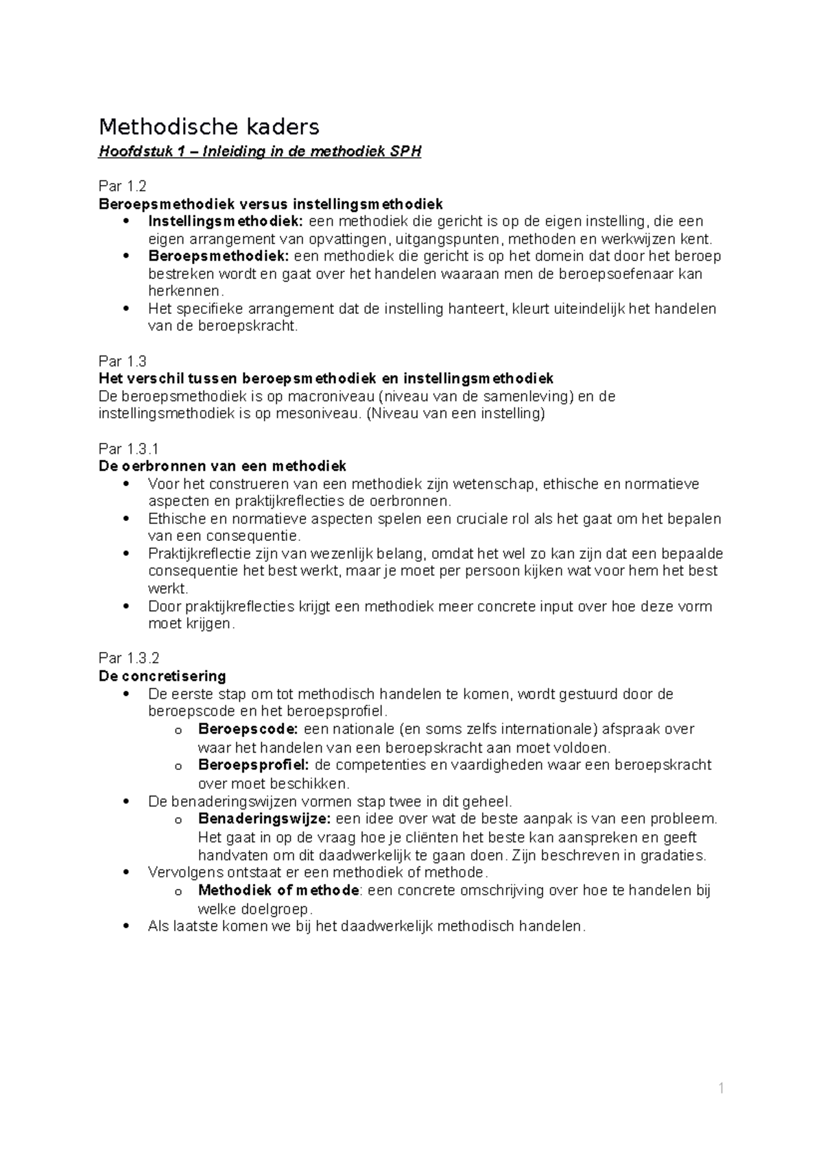 Methodische kaders - Methodiek sociaalpedagogische hulpverlening - H1 ...