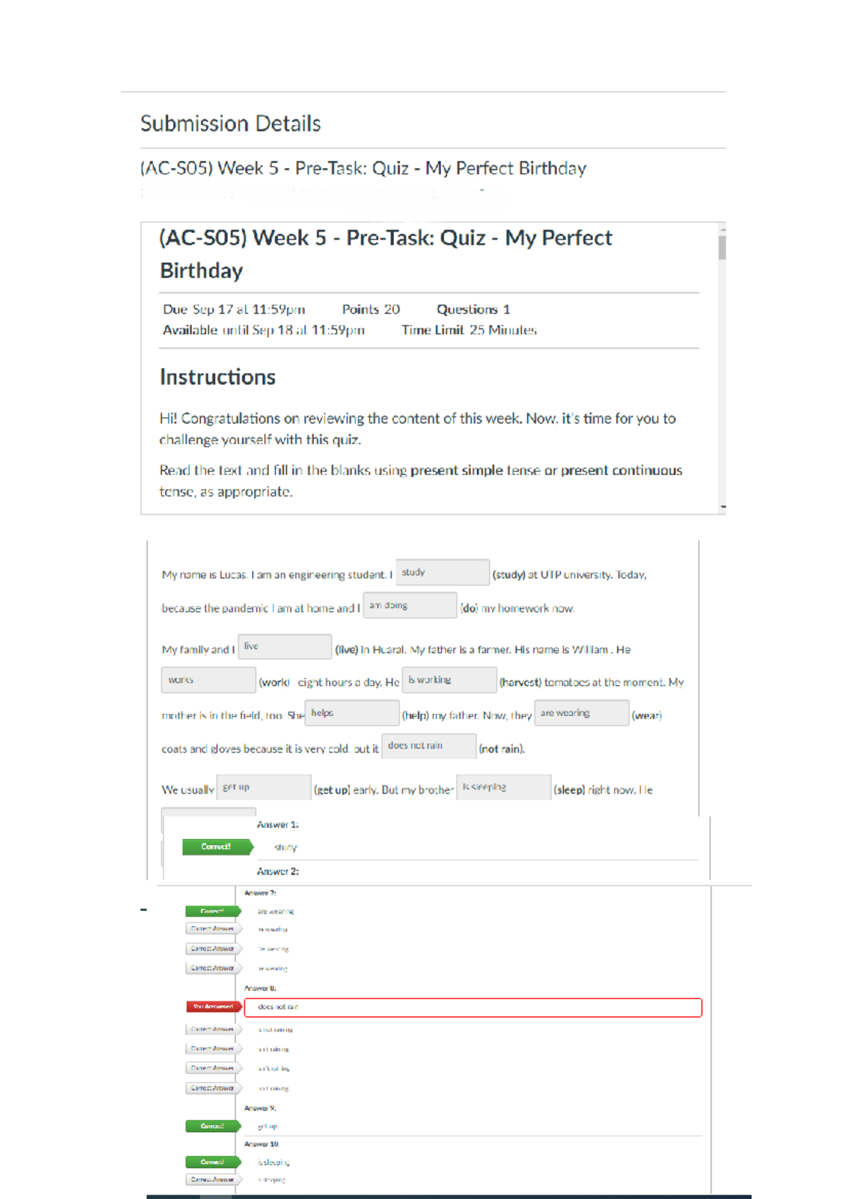 Week 5 - Pre-Task Quiz - My Perfect Birthday - Ingles II - Studocu