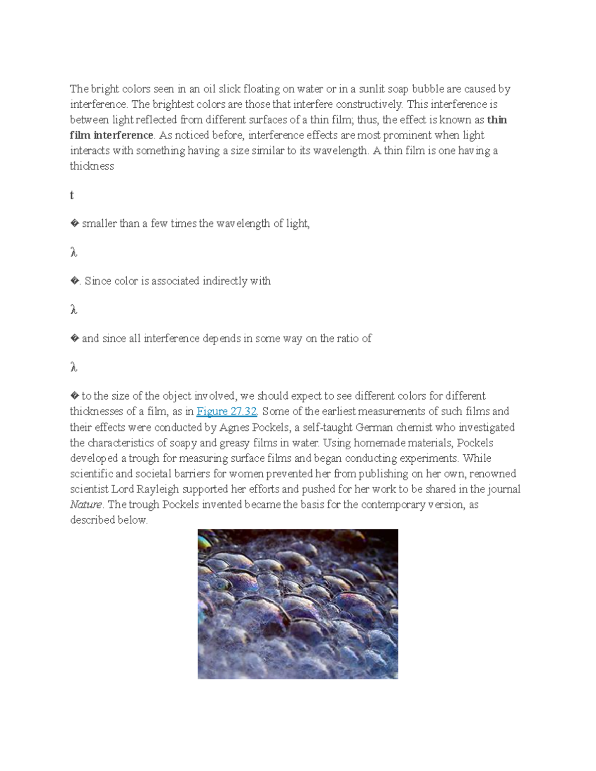 Lesson Note on Thin Film Interference - The bright colors seen in an ...