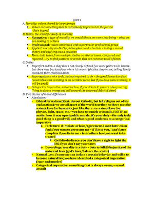 Chapter 1- Morality, Ethics, and Human Behavior - CHAPTER 1: MORALITY, ETHICS, AND HUMAN ...