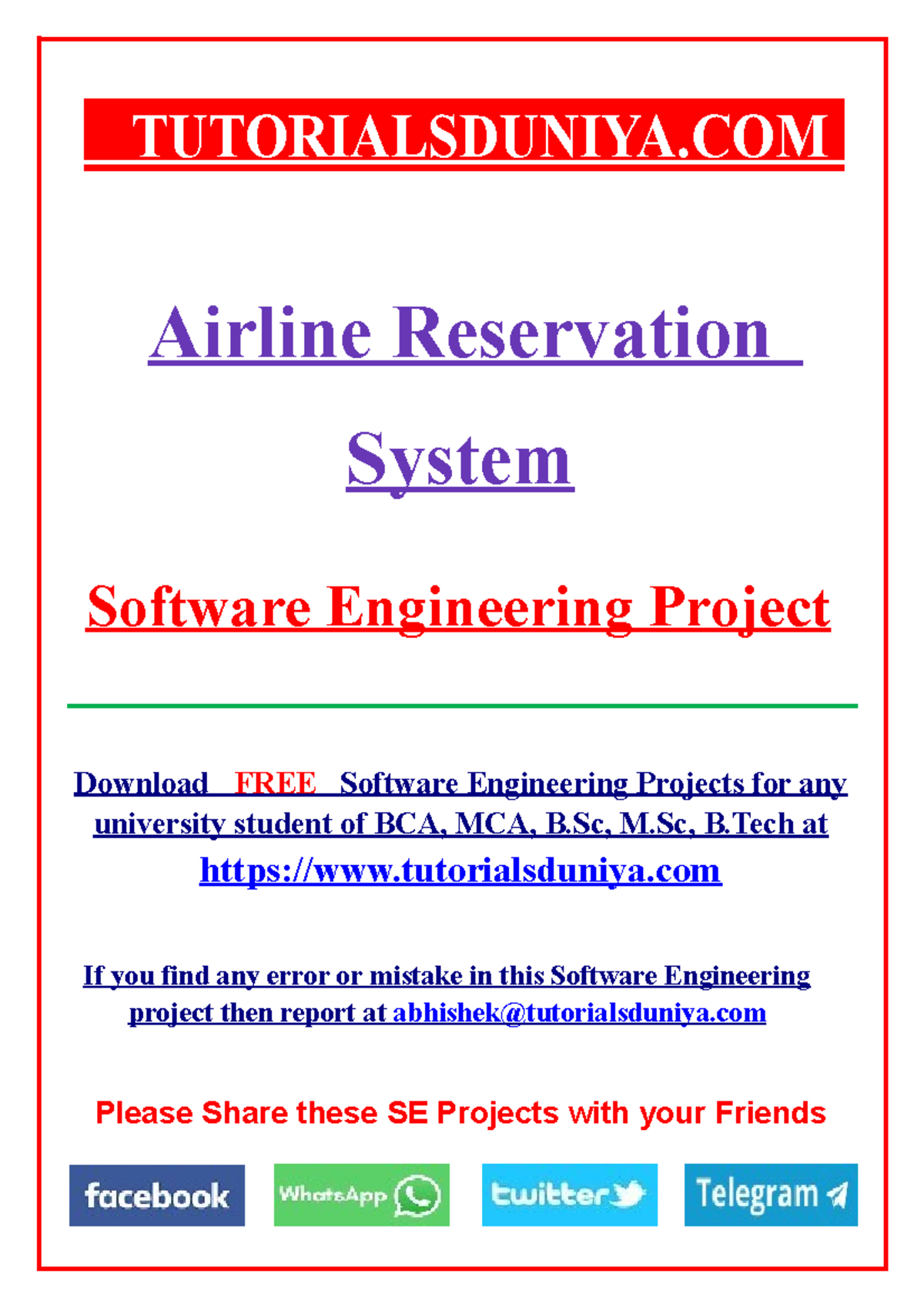 Airline Reservation System - Tutorials Duniya - TUTORIALSDUNIYA Airline ...