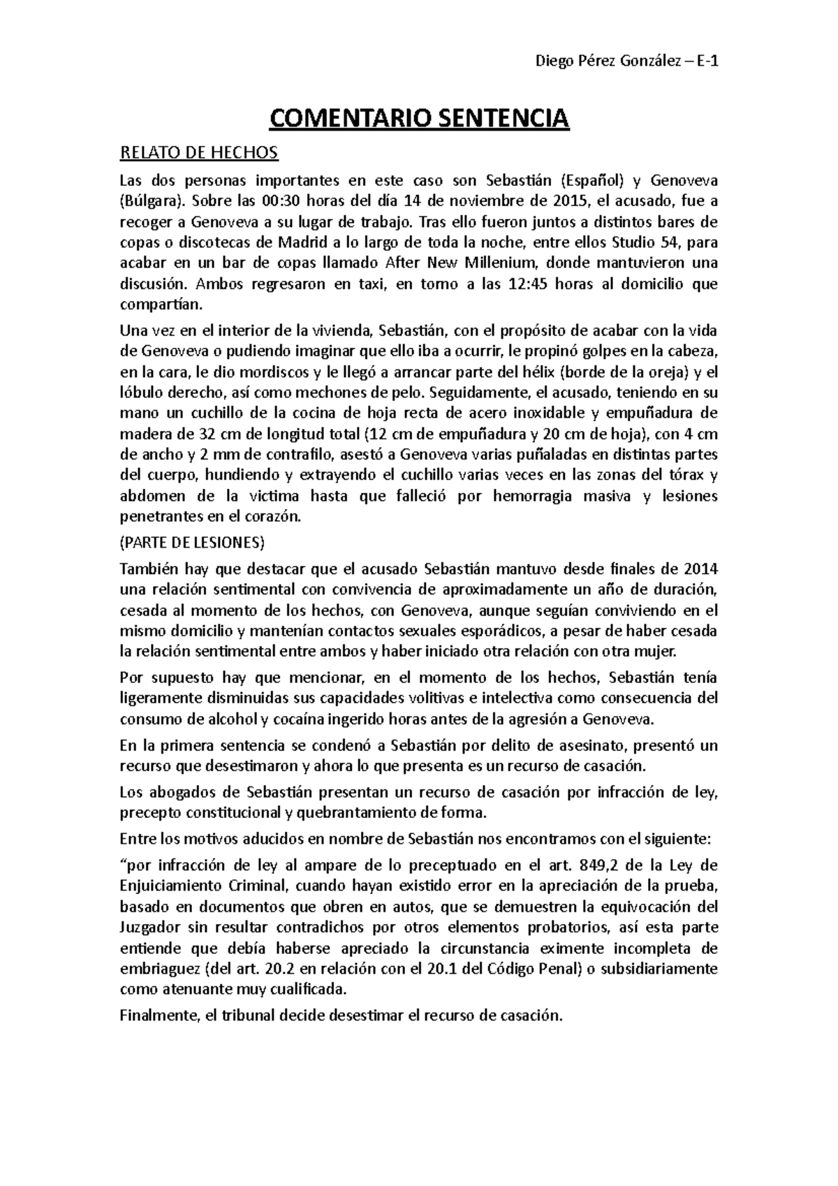 Resumen eximente inocompleta - 2 - Diego Pérez González – E- COMENTARIO ...