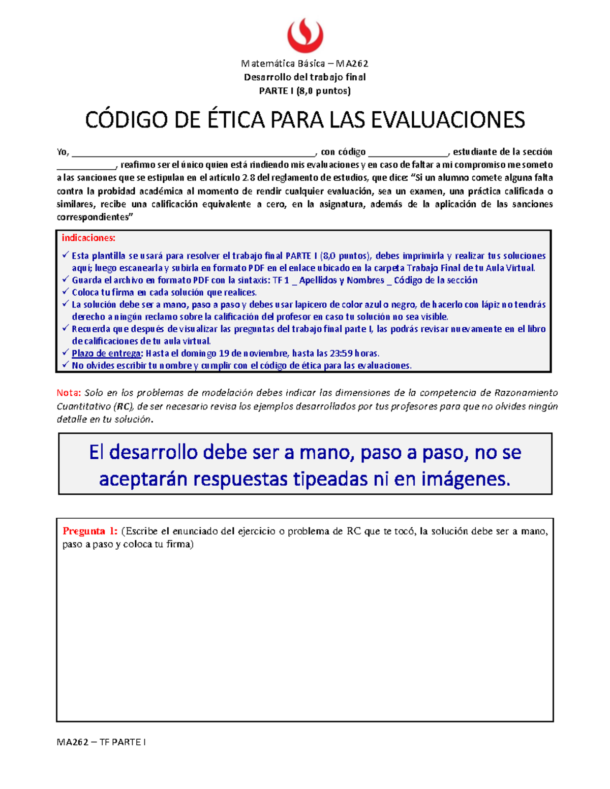 MA262 Plantilla - Desarrollo del trabajo final (TF) - Matemática Básica ...