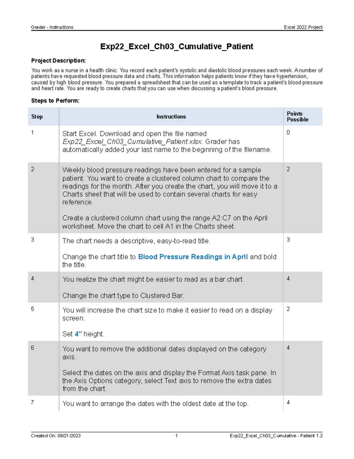 Exp22 Excel Ch03 Cumulative Patient Instructions - Exp22_Excel_Ch03_Cumulative_Patient Project ...