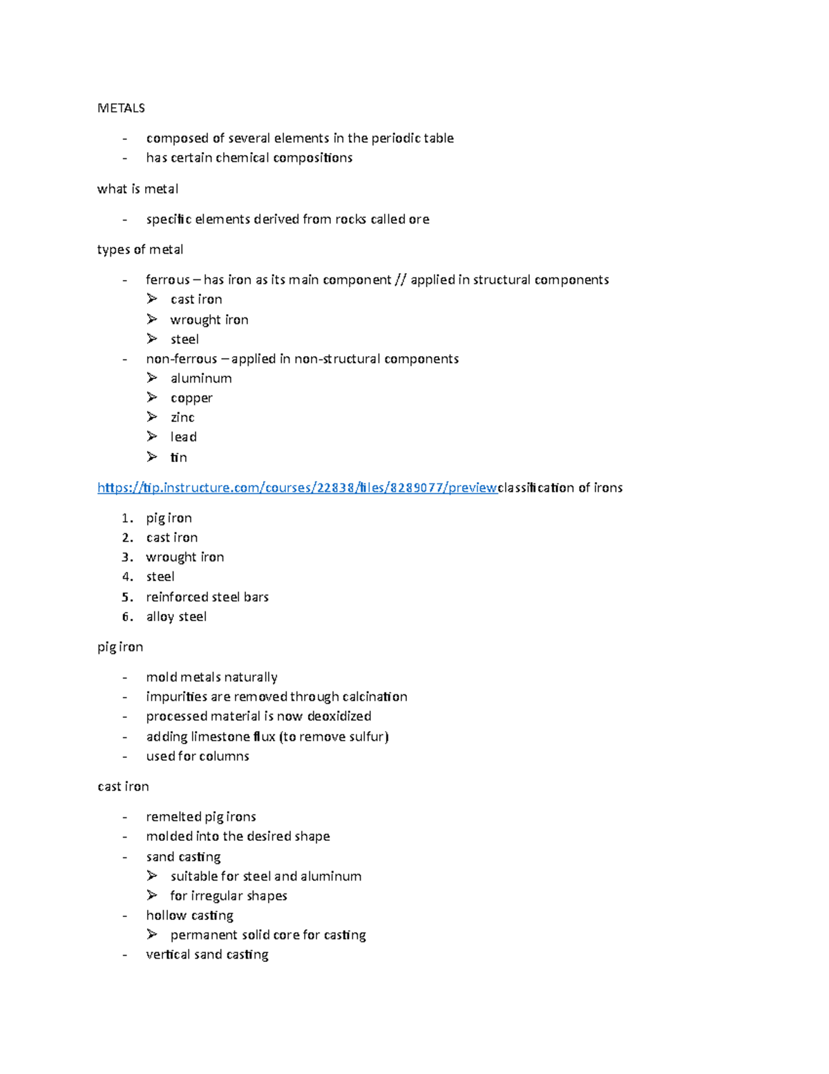 Metals - Notes - METALS composed of several elements in the periodic ...