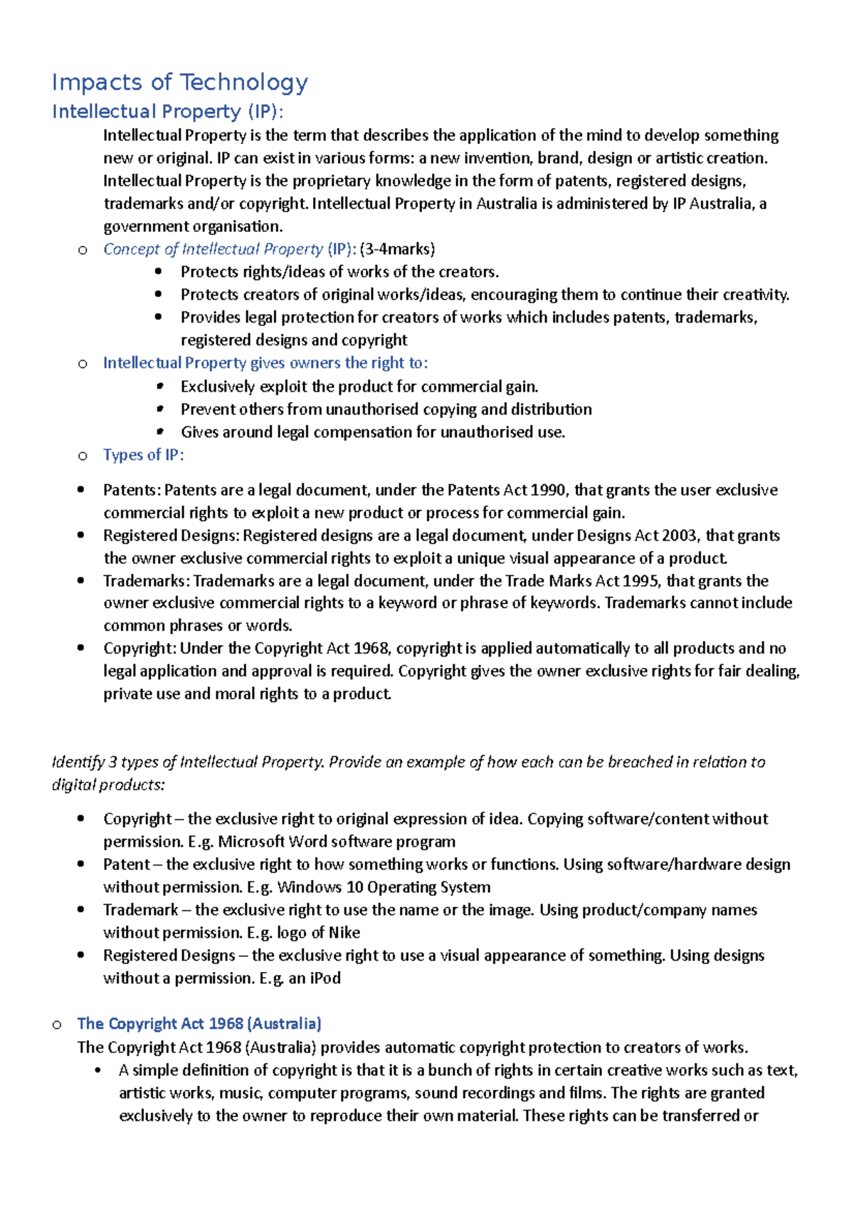 Impacts of Technology - ATAR units 3 and 4 - Impacts of Technology ...