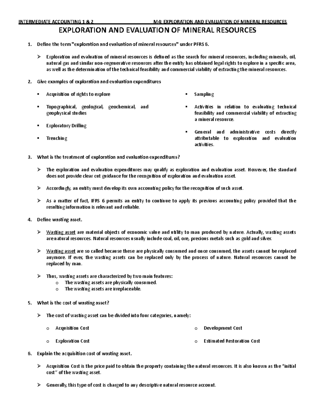 M4 - Exploration and Evaluation of Mineral Resources - INTERMEDIATE ...