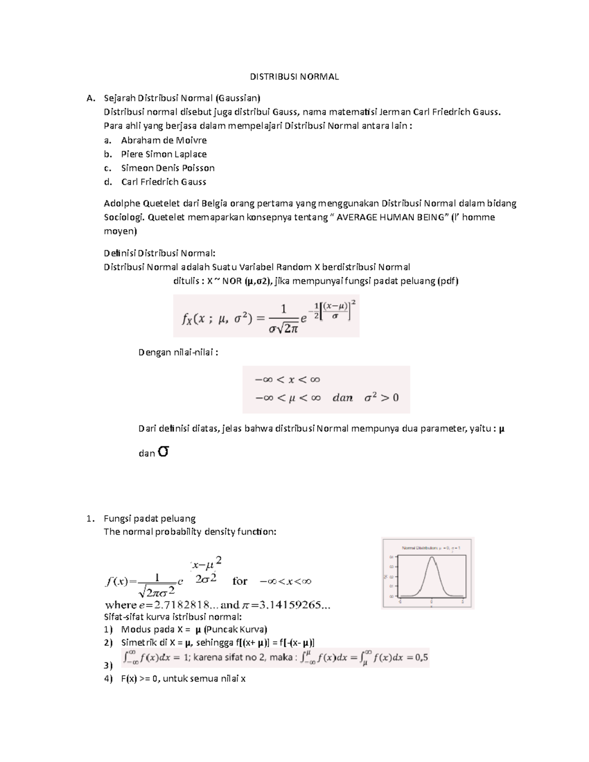 Distribusi Normal - DISTRIBUSI NORMAL A. Sejarah Distribusi Normal ...