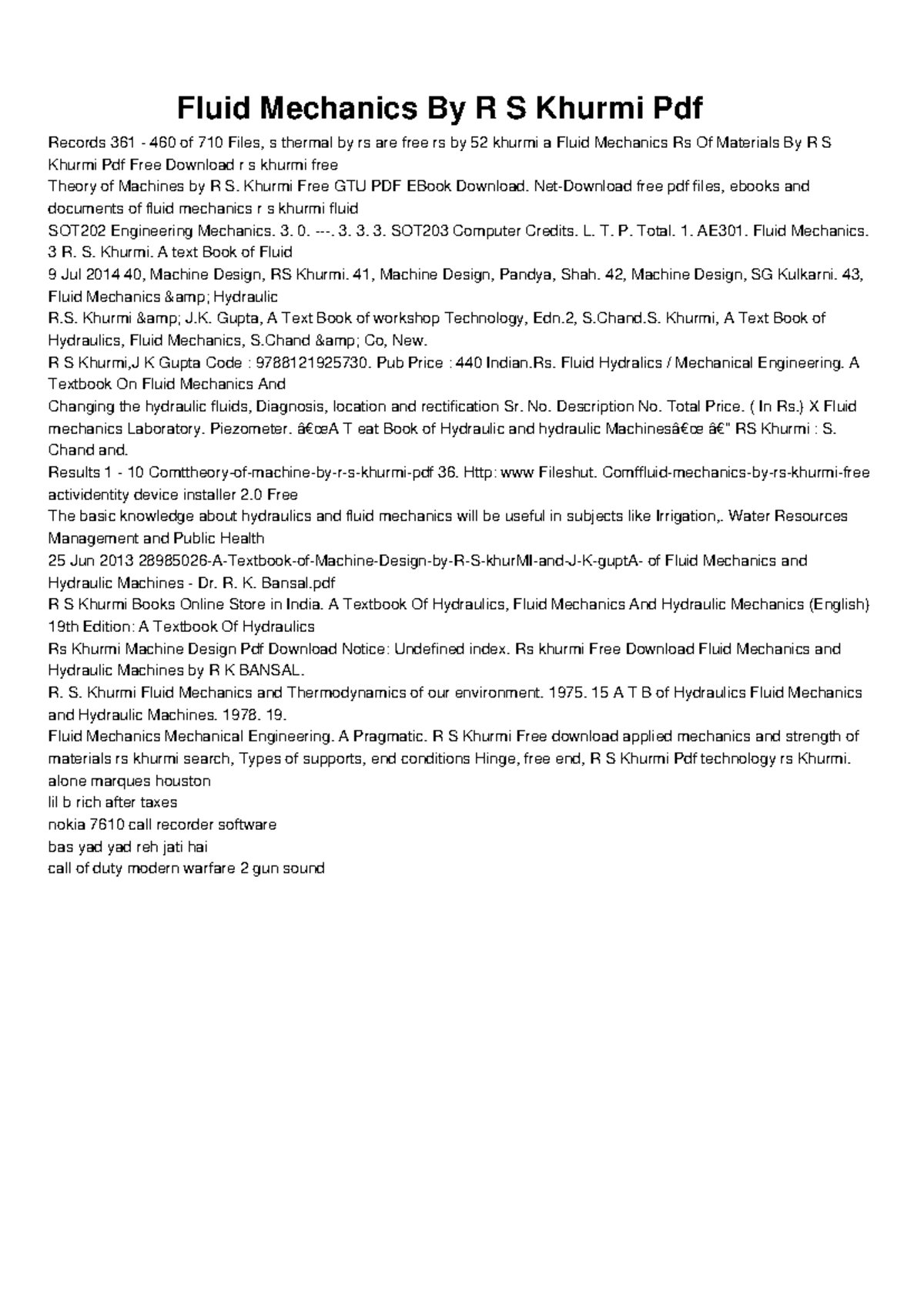 Pdfcoffee - Fluid Mechanics By R S Khurmi Pdf Records 361 - 460 of 710 Files, s thermal by rs ...