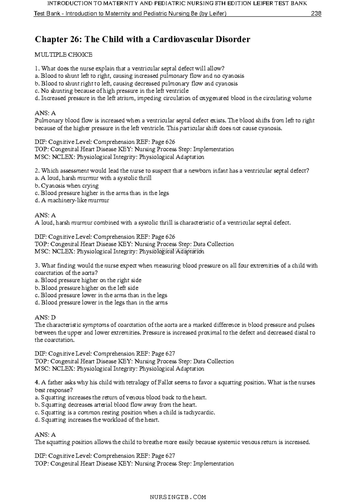 TB-Chapter 26 The Child with a Cardiovascular Disorder - NURSINGTB ...