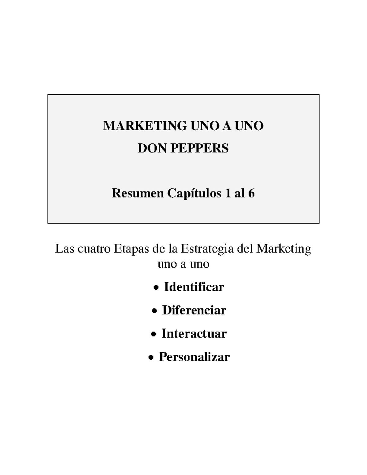 Don Peppers Resumen 1 - cap 1 a 6 - MARKETING UNO A UNO DON PEPPERS ...