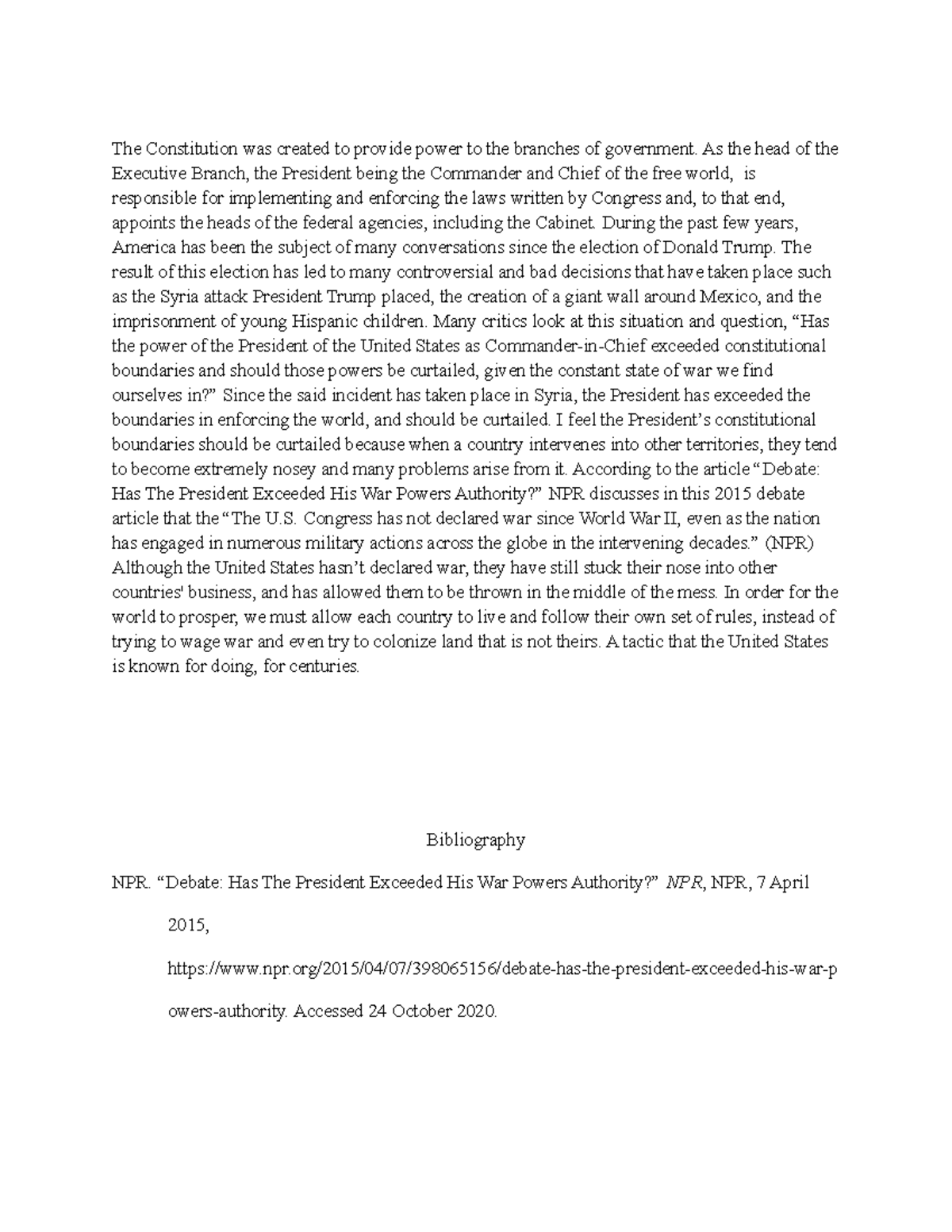 Lesson 6 Discussion - The Constitution was created to provide power to ...