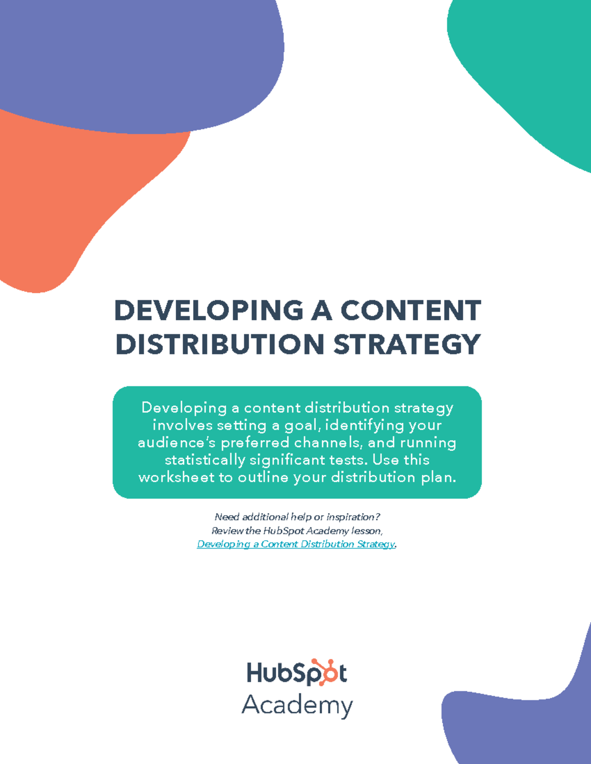 Workbook Developing a Content Distribution Strategy - Developing a ...