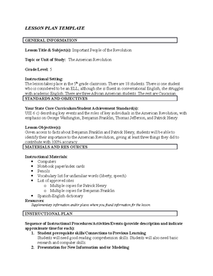 -Week 2 Day 5- LESSON PLAN TEMPLATE GENERAL INFORMATION Lesson Title ...