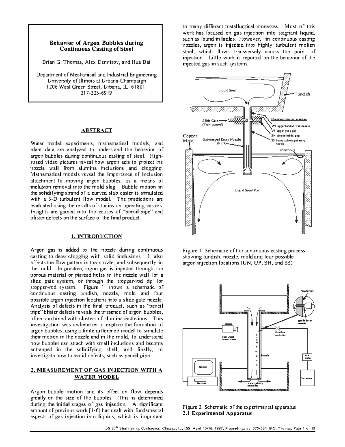 Bolhas - Behavior of Argon Bubbles during Continuous Casting of Steel ...