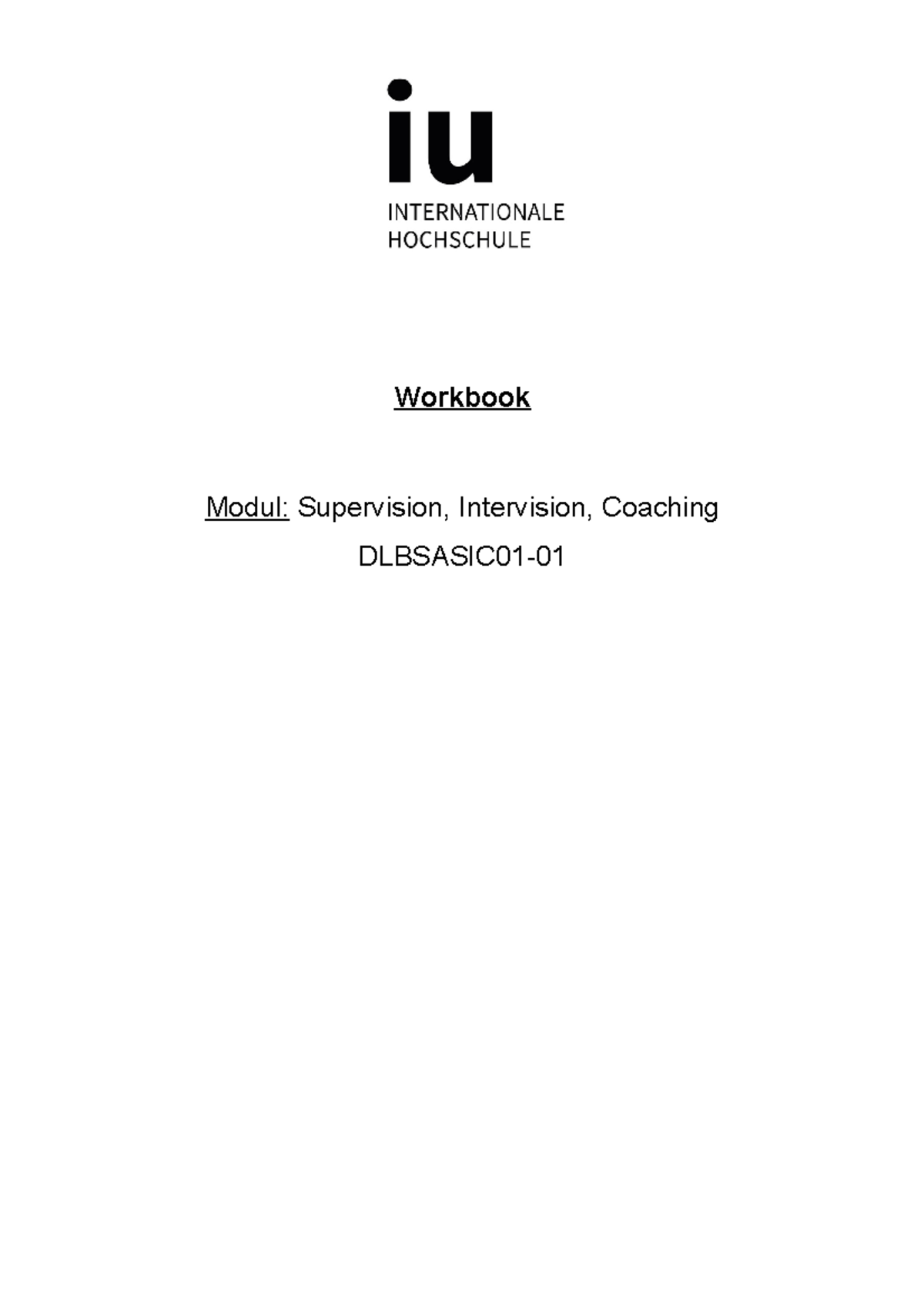 Supervision WB - workbook - Workbook Modul: Supervision, Intervision ...