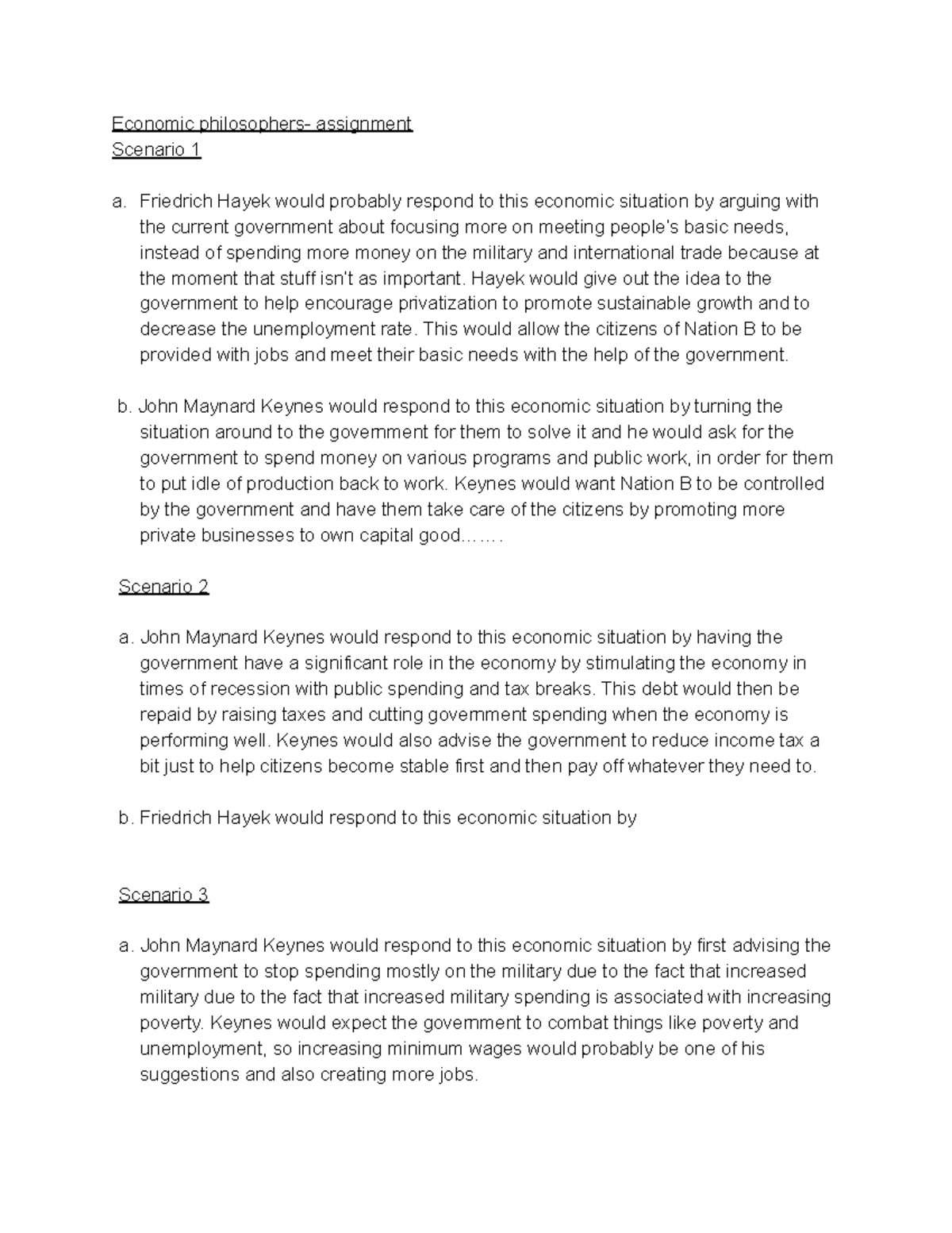 Economic philosophers- assignment - Economic philosophers- assignment ...